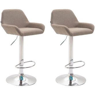 Clp R&eacute;glez 2 tabourets Braga en tissu Tortora, Chrom