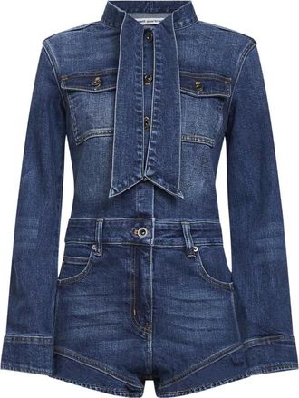 Self Portrait Femme, Combinaisons et Ensembles, Bleu, Taille: 36 FR Combinaison-short en jean &agrave; poches