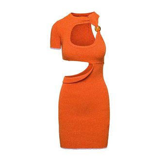 Jacquemus Femme, Robes, Orange, Taille: 38 FR La Robe Brilho Knit Mini Dress