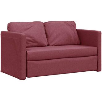 vidaXL Bodensofa mit Schlaffunktion Weinrot 112x174x55 cm Stoff Vidaxl