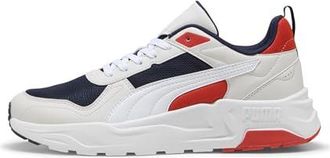Puma Trinity 2 LT, Basket Unisexe, PUMA Navy-PUMA White-Feather Gray-Red Fire