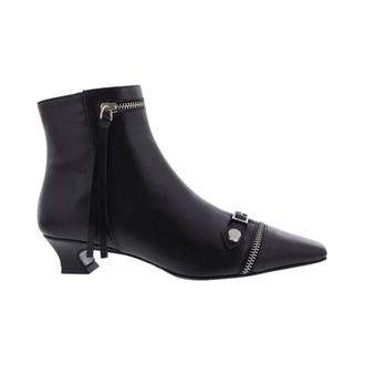 Paris Punk Bottine en Cuir Noir - Femme - Chaussures - Noir - Taille: 37 EU