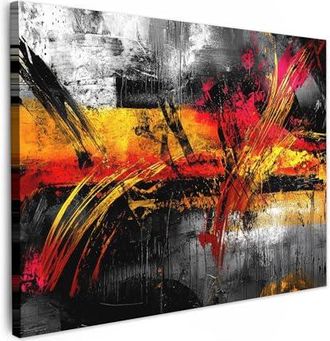MuchoWow © Impression sur Toile Peinture 70x50 cm Tableau Mural Decoration Salon Reproductions de Tableaux Murale Moderne Art - Noir - Abstrait