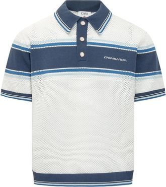 Casablanca Homme, Tops, Blanc, Taille: M Polo Perfor&eacute;