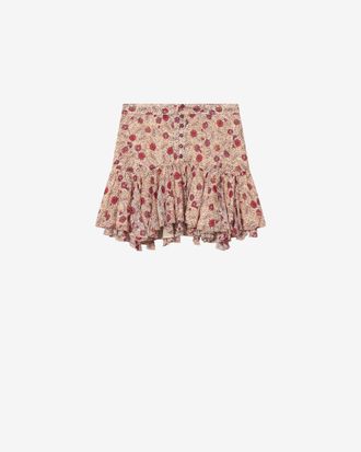 Isabel Marant Jupe Daneen - Femme - &Eacute;cru-framboise - Taille34 - Marant &Eacute;toile