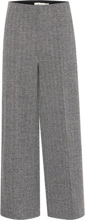 Ichi Ichi, Femme, Pantalons, Gris, Taille: 42 FR Pantalon jacquard chevron Noir/Blanc