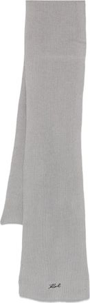 Karl Lagerfeld écharpe côtelée en cachemire - Gris