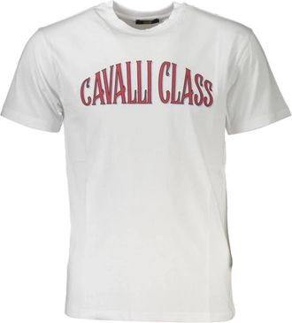 Cavalli Bedrucktes Baumwoll-T-Shirt - - Tops - Herren - Wei&szlig; - XL