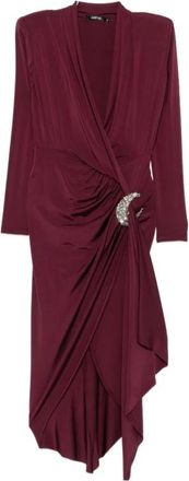 Amen Robe drap&eacute;e en jersey avec ornements - Femme - Robes - Rouge - Taille: 44 FR
