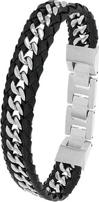 Joop bracelet en acier inoxydable pour hommes, 18,5+1,5+1,5 cm, argent, Livré dans une boîte cadeau, 2038037