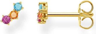 Thomas Sabo Thomas Sabo Damen Einzel Ohrstecker farbige Steine gold, 925 Sterlingsilber
