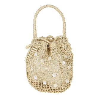 Alanui Femme, Sacs, Beige, Taille: ONE Size Sac Seau Precious Moments en Raphia