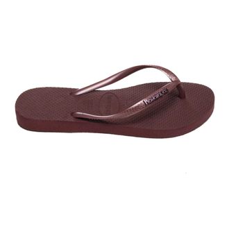 Havaianas Slim Logo Metallic - Femme - Chaussures - Rouge - Taille: 35 EU