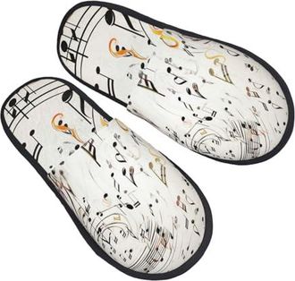 Generic Pantoufles En Coton Impression De Notes De Musique Doux Chaussons Maison Épais Slippers Pour Voyage Outdoor DIntérieur L