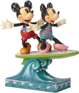 Enesco Minnie Mickey Surfbrett-Figur, Schwarz