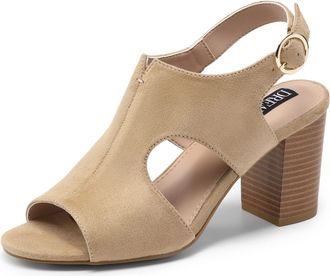 Dream Pairs Damen Klassische Pumps Sandalen Sandaletten mit Blockabsatz und Riemchen,Size 41,Khaki,SDHS2351W-E