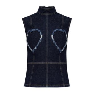 Moschino Femme, Tops, Bleu, Taille: 38 FR Haut en denim stretch
