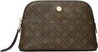 Tory Burch trousse de toilette à motif monogrammé - Marron