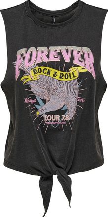 Only Damen Onllucy S/L Knot Eagle Top Box JRS, Black/Print:Forever, S