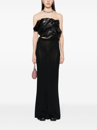 Rick Owens Draped Calf Leather Bustier - Black