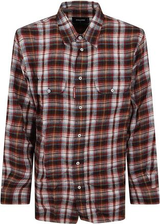 Dsquared2 Homme, Chemises, Multicolore, Taille: L Canadian Vintage Linen Shirt