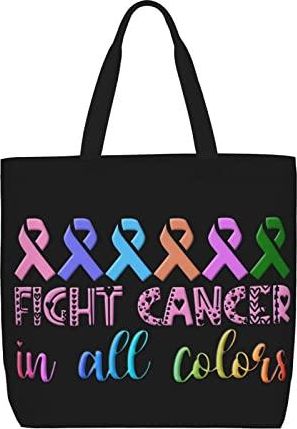 Generic Sac Fourre-Tout Luttez Contre Le Cancer En Toutes Couleurs : Rubans De Sensibilisation &Agrave; La Lutte Contre Le Cancer Femmes Sac &Agrave; Bandouli&egrave;re Pliable Sa