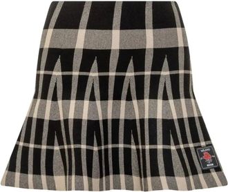 Msgm Msgm, Femme, Jupes, Noir, Taille: 38 FR Plaid Pleated Mini Skirt