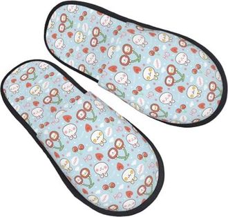 Generic Pantoufles Lapin Mignon Avec Cerise Antid&eacute;rapant Fourrure Pantoufles Peluche Maison Slippers Pour Femmes Invit&eacute; Chambre M