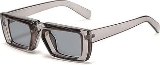 Generic Lunettes de soleil en métal à verres dégradés pour hommes et femmes sans monture - Petites lunettes de soleil carrées pour hommes - Sans cadre, 7, tai