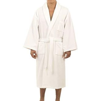 Alpine Swiss Aiden Peignoir en coton &eacute;ponge pour homme Col ch&acirc;le Peignoir de spa en velours WHT ML