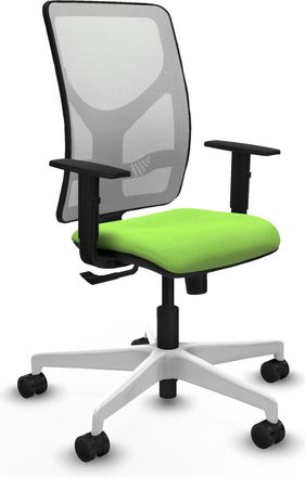 Piqueras y Crespo B&uuml;rostuhl mit 1D-Armlehnen, ausgestattet mit 3 Positionen und Schneideschaum, mit Rollen von 65 mm, Nylon, Wei&szlig;/Pistazie