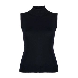 Sportmax Ardenza &Auml;rmelloser Rollkragenpullover - - Knitwear - Damen - Blau - M