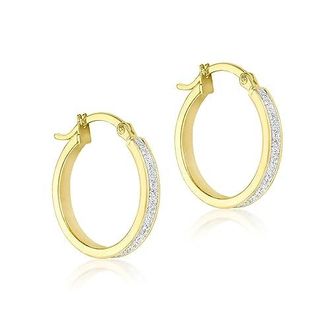 Amazon Essentials Créoles en Or Jaune 9 Carats Eclat de Poussière (précédemment Amazon Collection)