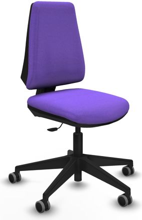 Piqueras y Crespo Elche Arbeitsbankstuhl ohne Armlehnen, ausgestattet mit Permanentkontakt und Schneideschaum, 65 mm Rollen, Parkett, Lila