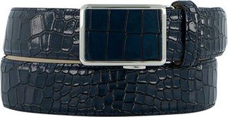 Anthoni Crown Herren Gürtel blau Leder