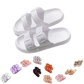 Generic Cloud pour claquettes pour femme, claquettes r&eacute;glables &agrave; double boucle, pantoufles d&eacute;t&eacute; douces &agrave; s&eacute;chage rapide, Blanc., 38/39 EU