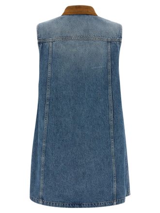 Versace Womens Blue Cotton Short Dress