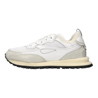 Hidnander Sneakers aus Leder und Stoff - - Shoes - Damen - Wei&szlig; - 36 EU