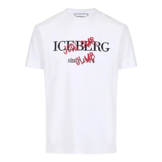 Iceberg Homme, Tops, Blanc, Taille: XL T-shirt en jersey de coton coupe slim