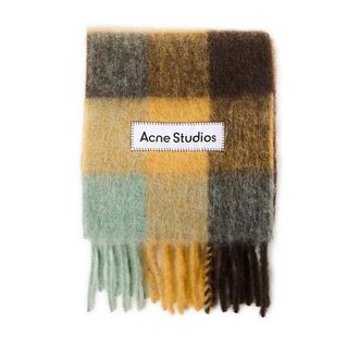 Acne Studios Echarpe &agrave; carreaux en laine m&eacute;lang&eacute;e