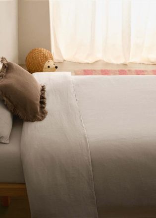 Mango Housse de couette enfant lin lav&eacute; lit 90 cm marron moyen - Home - Lit 90 cm - MANGO HOME