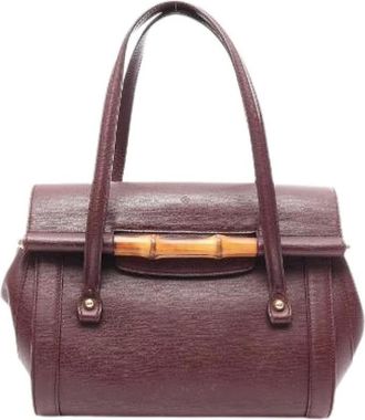Gucci Sac bandouli&egrave;re en cuir bambou Pre-owned - Femme - Pre-owned - Violet - Taille: ONE Size