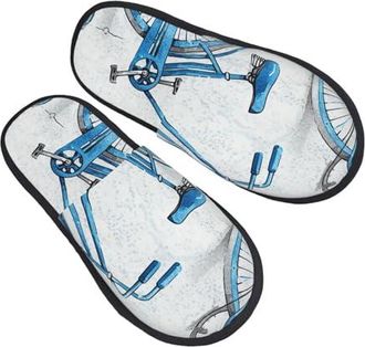 Generic Chaussons Femme Homme Vélo Bleu Chaussons Femme Doublées En Peluche Doux Pantoufles À La Maison, Pour Intérieur Extérieur, Fête, Mariage, L
