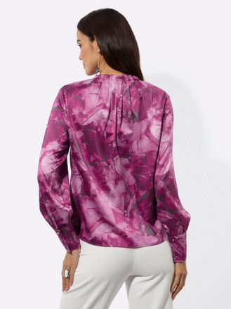 Cr&eacute;ation L Klassische Bluse Satin-Bluse Langarm