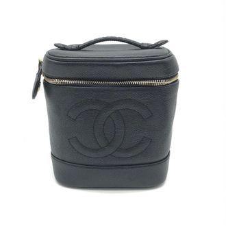 Chanel Femme, Sacs, Noir, Taille: ONE Size Sac &agrave; main Vanity en cuir Caviar