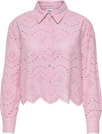 Only Damen Onlvalais L/S Shirt WVN Noos Langarmshirt Mit Überschnittenen Schultern, Pink Lady, XX-Large