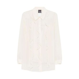 Marina Rinaldi Femme, Blouses et Chemises, Blanc, Taille: 44 FR Chemise &agrave; volants
