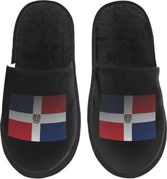 Generic Slippers Drapeau De La République Dominicaine Avec Semelle Caoutchouc Pantoufles En Coton Lavables Pantoufles Pour Chambre De Camping Automne L