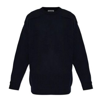 Jil Sander Wollpullover mit Rundhalsausschnitt - - Knitwear - Herren - Blau - L