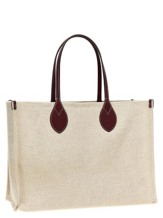 Gucci Womens Logo-Print Canvas Tote Beige Polyurethane Cotton Linen